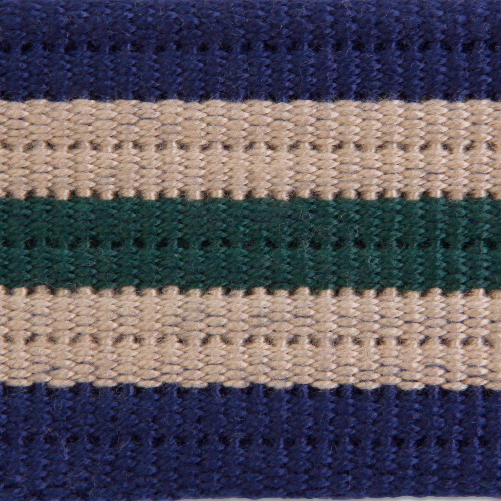 3R Navy Multi Striped Ribbed Cotton Webbing