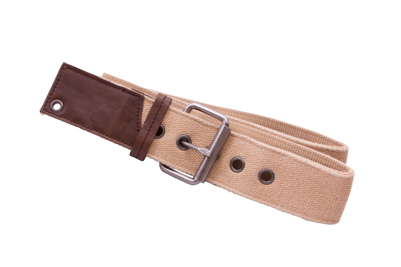 MR Tan Webbing and Leather Belt