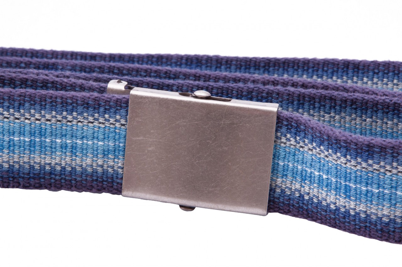 Blue Ombre Stripe Webbing Belt